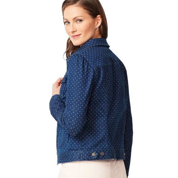 Talbots | Jackets & Coats | Talbots Navy Blue White Polka Lightweight ...